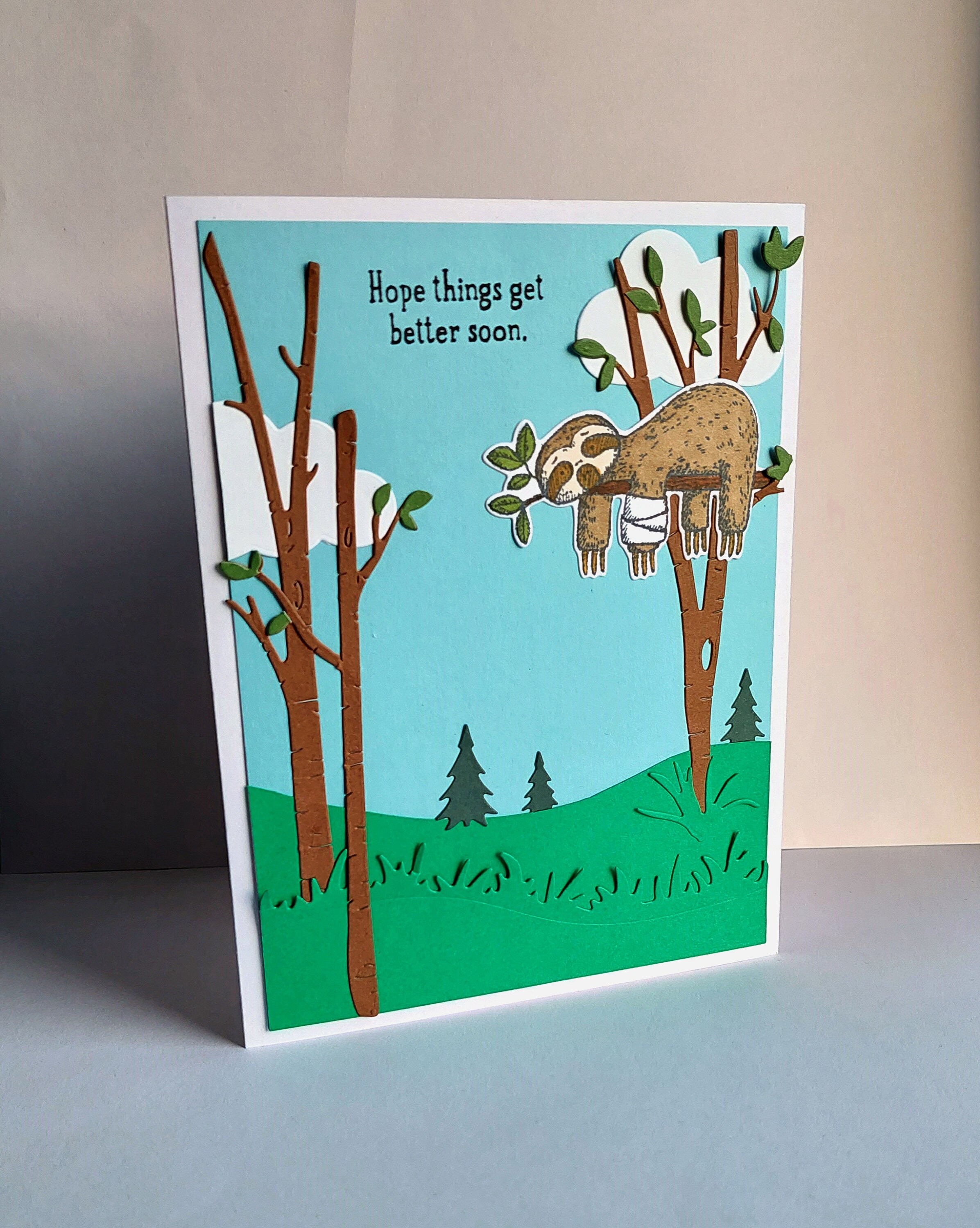 Get Well Card, Get Well Soon, Sloth Card, Sloth, Feel Better, Illness ...