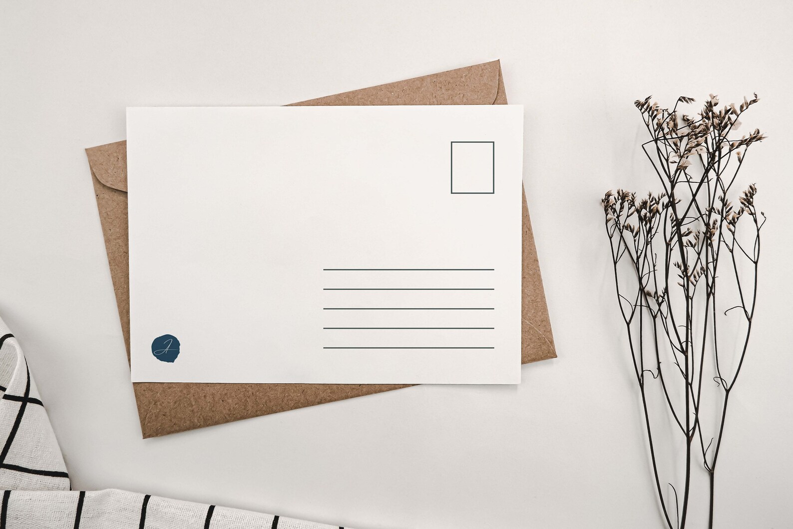 Postcard Set/ 4 Modern Minimal Abstract Watercolor Card/ Blank Card ...