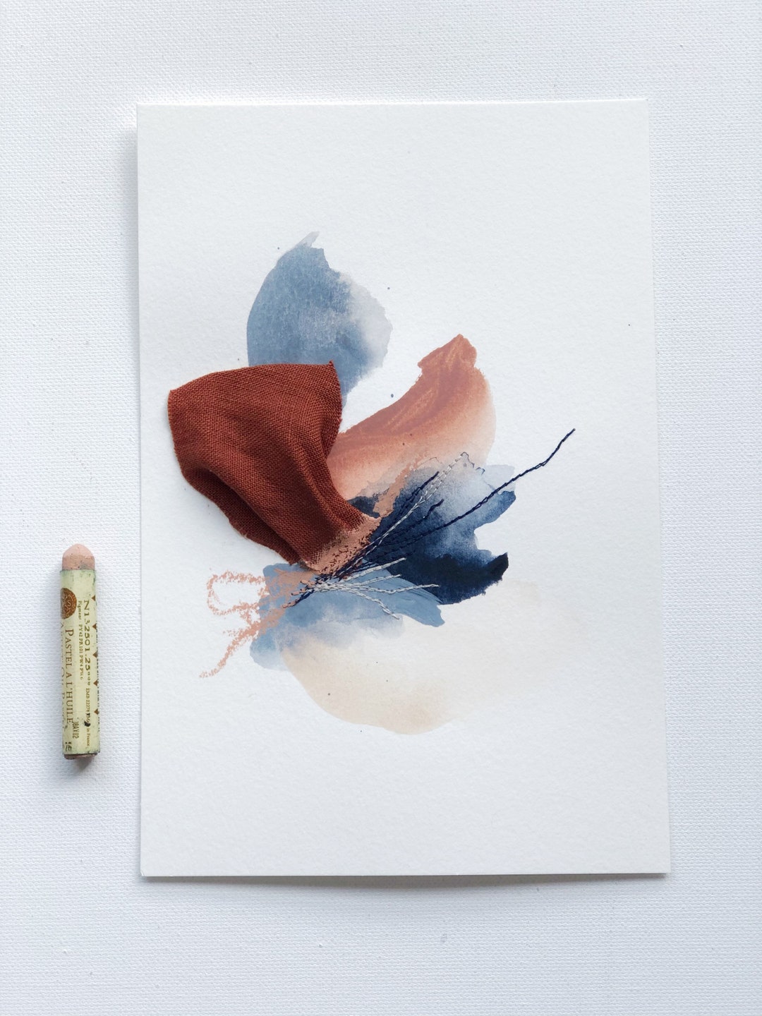 Blue and Orange Abstract Painting, Original Art Work, Abstract ...