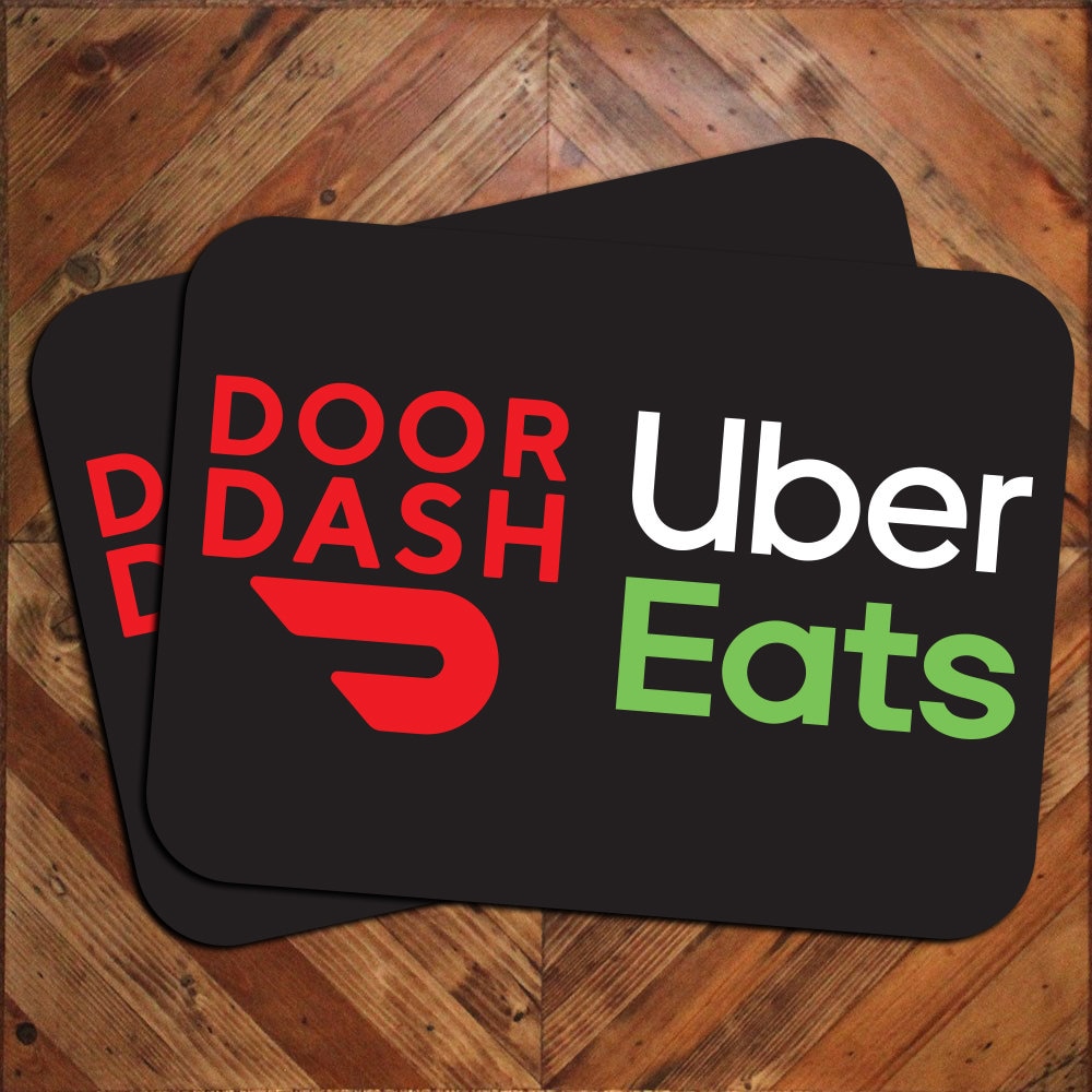 For Doordash and Uber Eats Brand Exposure Combo Logos 2 Car Magnets 9x12 or 12x18 Two in One ...