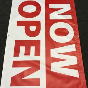 5ft. X 3ft. NOW OPEN Generic Vinyl Banner Sign With Grommets Choose ...