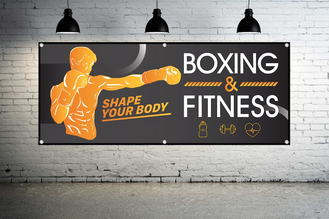 Boxing & Fitness Vinyl Banner: Gym Decor, Workout Signage - Etsy