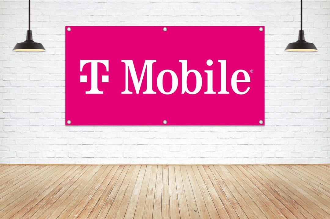 T-MOBILE Logo Vinyl Banner Pink Sign Cellular Cell Phone Vendor Store ...