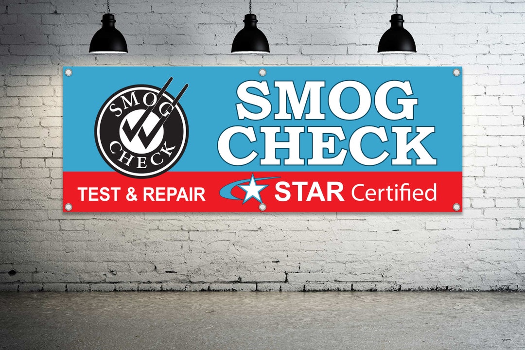 SMOG CHECK Test and Repair Generic Vinyl Banner Sign Star Certified ...