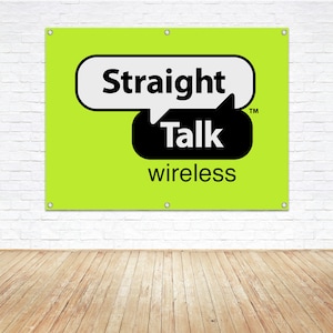 STRAIGHT TALK Wireless Logo Vinyl Banner Sign Cell Phone Provider Store ...