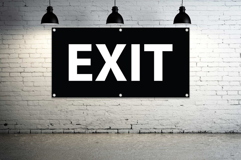 EXIT Vinyl Banner Sign: Event Signage, Choose Color & Size - Etsy