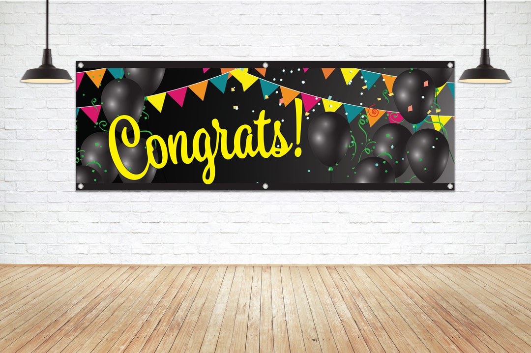 CONGRATS Congratulations Generic Vinyl Banner Sign Graduation Event ...