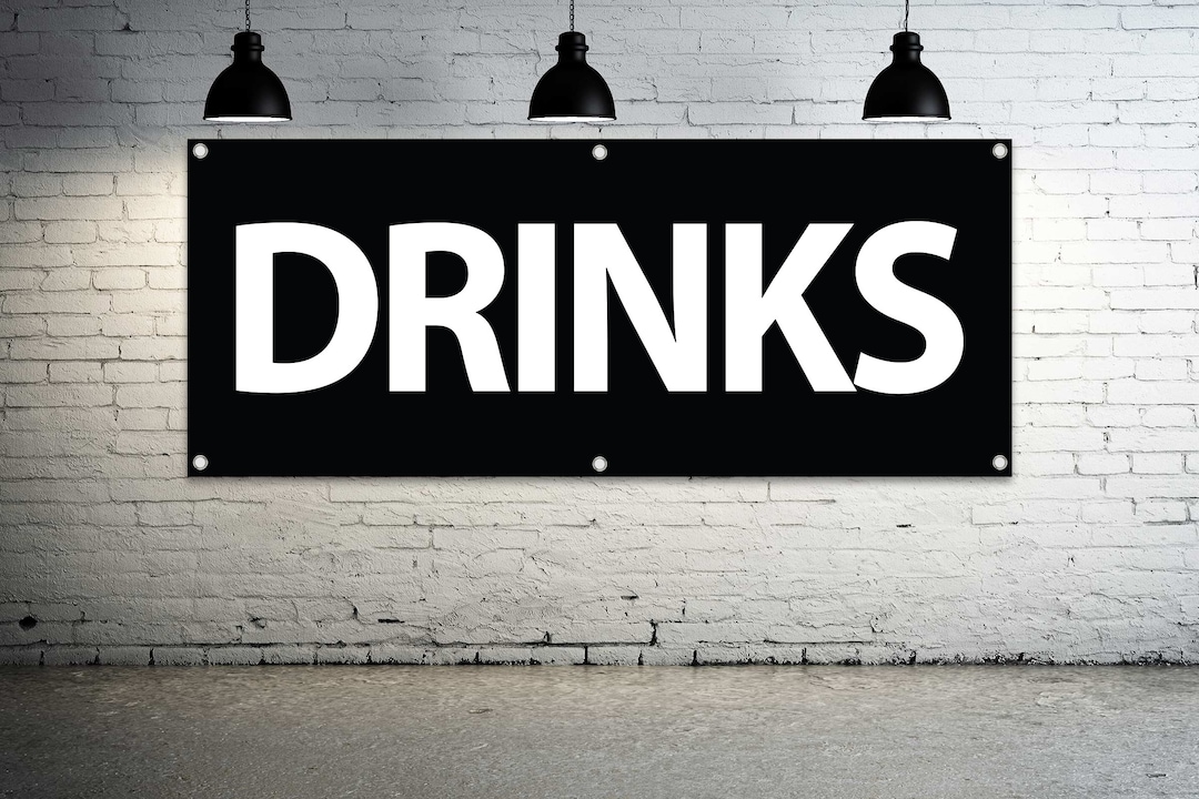 DRINKS Generic Vinyl Banner Sign Beverage Vendor Canopy Concession ...
