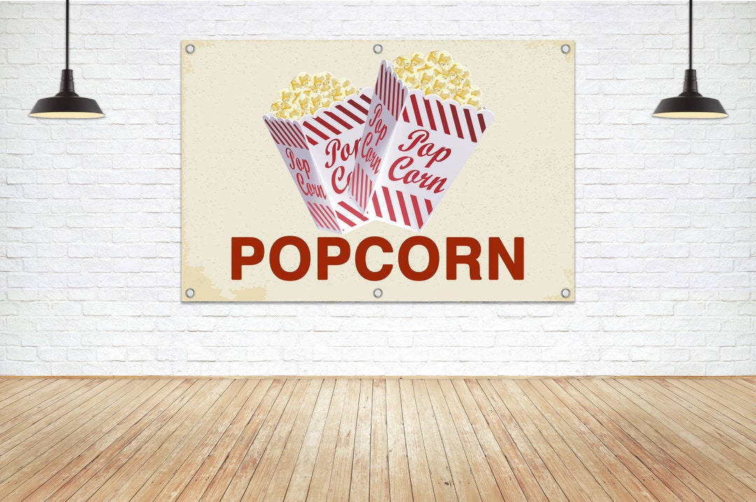 POPCORN Stand Vendor Vinyl Banner Sign Food Festival Carnival ...