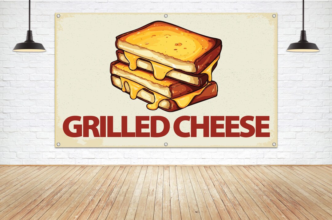 GRILLED CHEESE Sandwich Food Vendor Vinyl Banner Generic Sign Stand ...