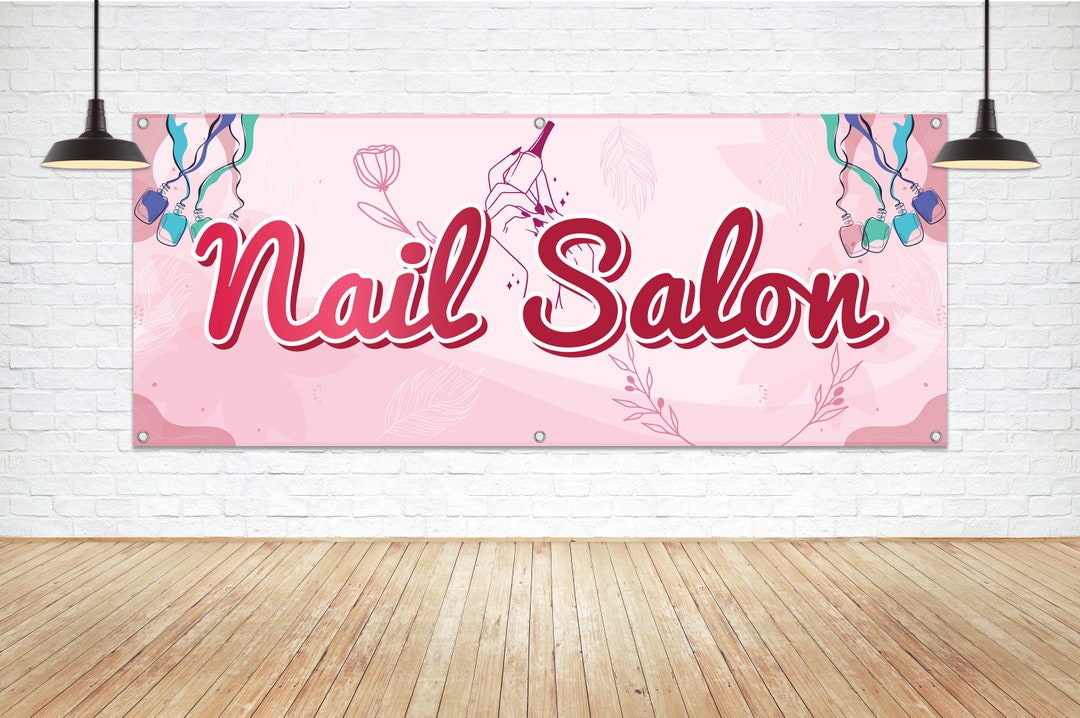 NAIL SALON Generic Vinyl Banner Sign Beauty Nails Shop Store Front ...