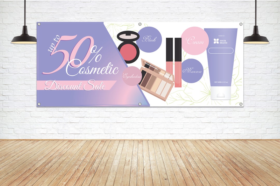 COSMETICS MAKEUP SALE Generic Vinyl Banner Sign Beauty Discount Store ...