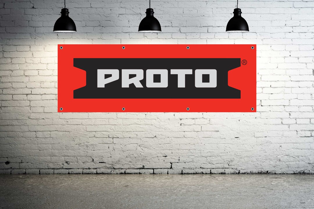 For PROTO Tools Brand Exposure Red Vinyl Banner Sign Tool Garage Shop ...