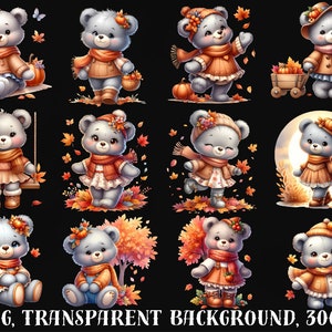 Bear Clip Art, Cute Bears Clipart, Halloween Clipart, Halloween ...