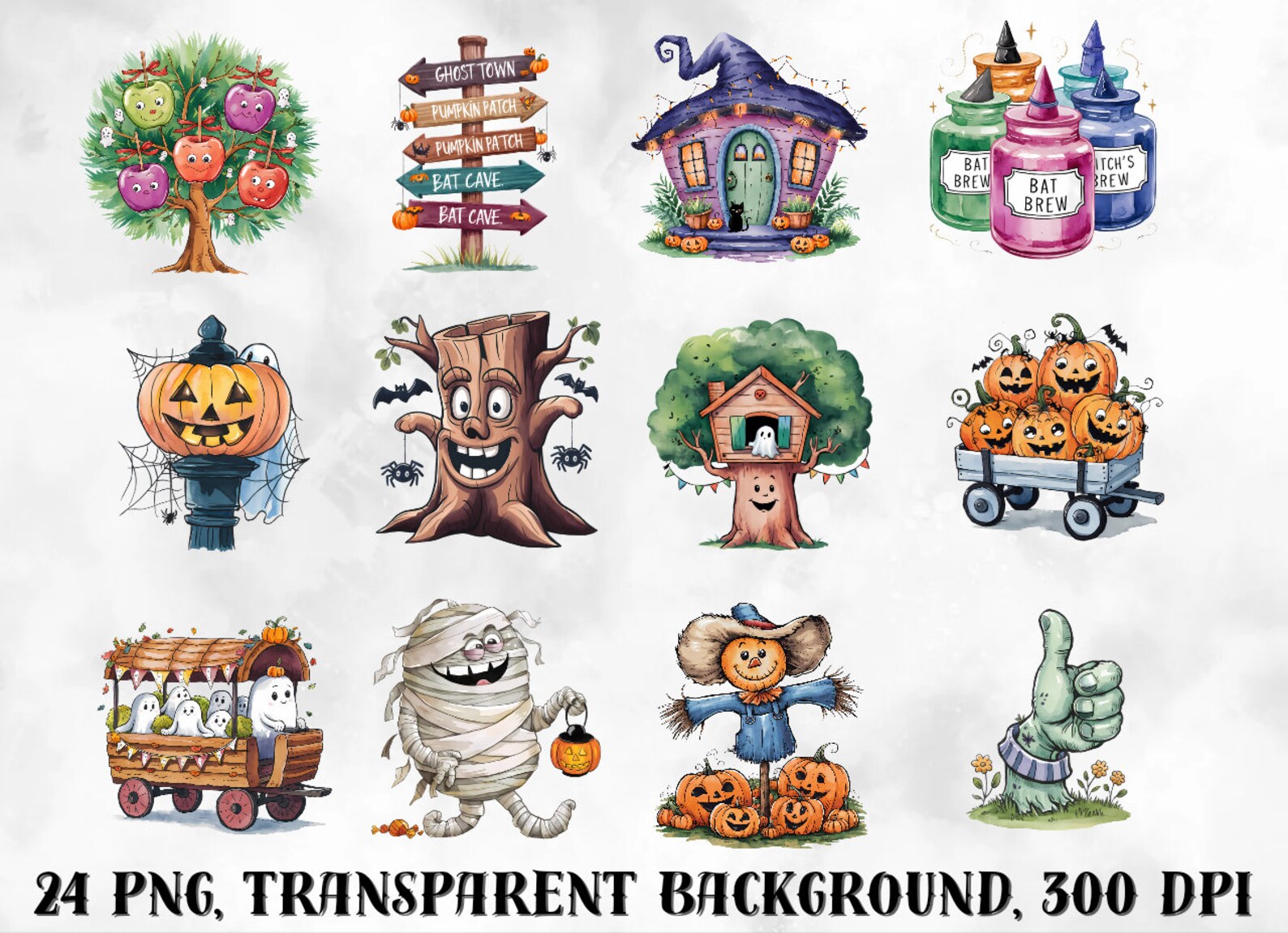 Halloween Clipart, Funny Halloween Png, Spooky Clipart, Cute Halloween ...