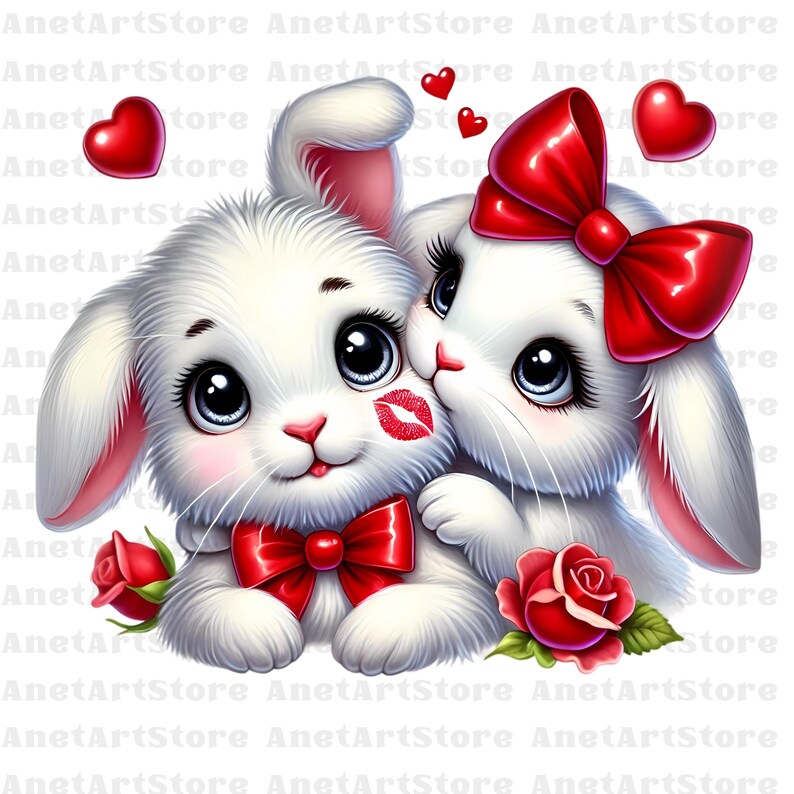 Valentine Bunny Clipart Couple Clipart Valentine Clipart Rabbit Png ...