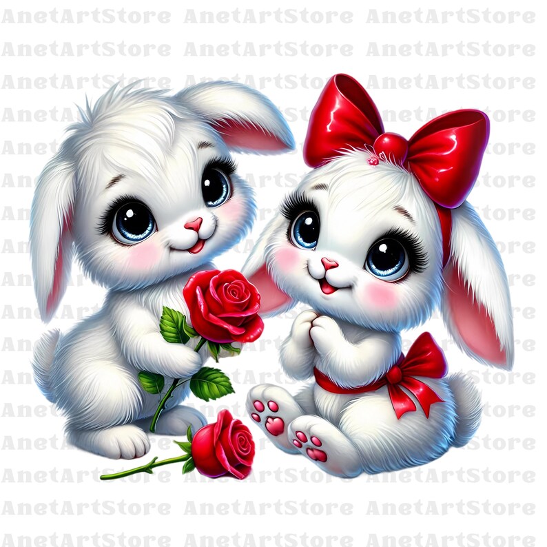 Valentine Bunny Clipart Couple Clipart Valentine Clipart Rabbit Png ...