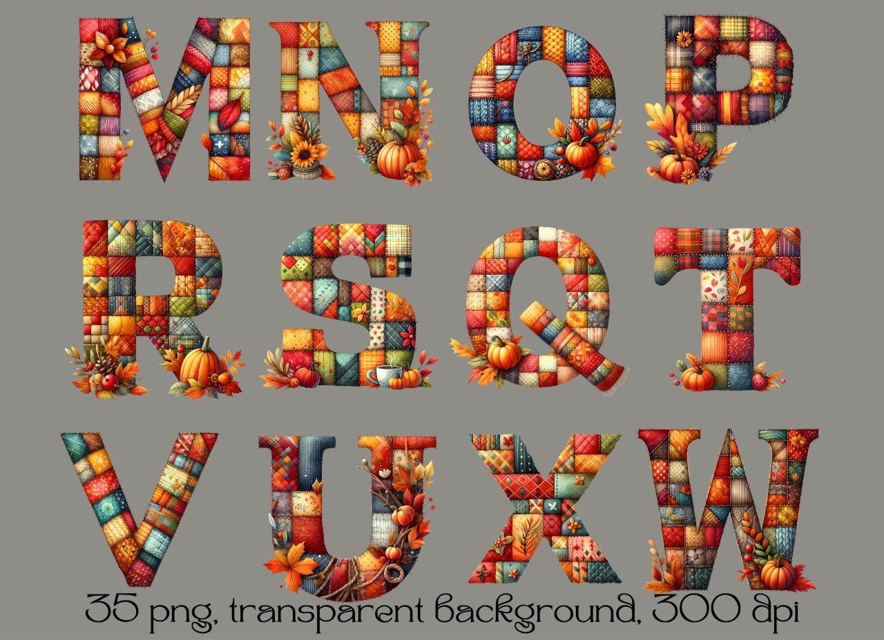 Alphabet Clipart Fall Alphabet Autumn Alphabet Fall Letters Autumn ...
