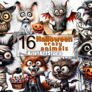 Crazy Clipart, Funny Animals Png, Halloween Clipart, Halloween Crazy ...