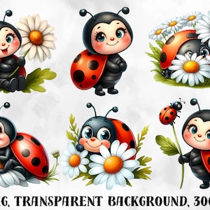 Ladybug Clipart, Ladybugs Clipart, Daisy Clipart, Daises, Birthday Clip ...
