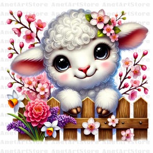 Spring Clipart Cute Sheep Clipart Spring Sheep Png Cute Spring Lamb ...