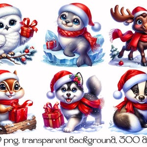 Winter Clipart, Winter Animals Clipart, Christmas Deer Png, Polar Bear ...