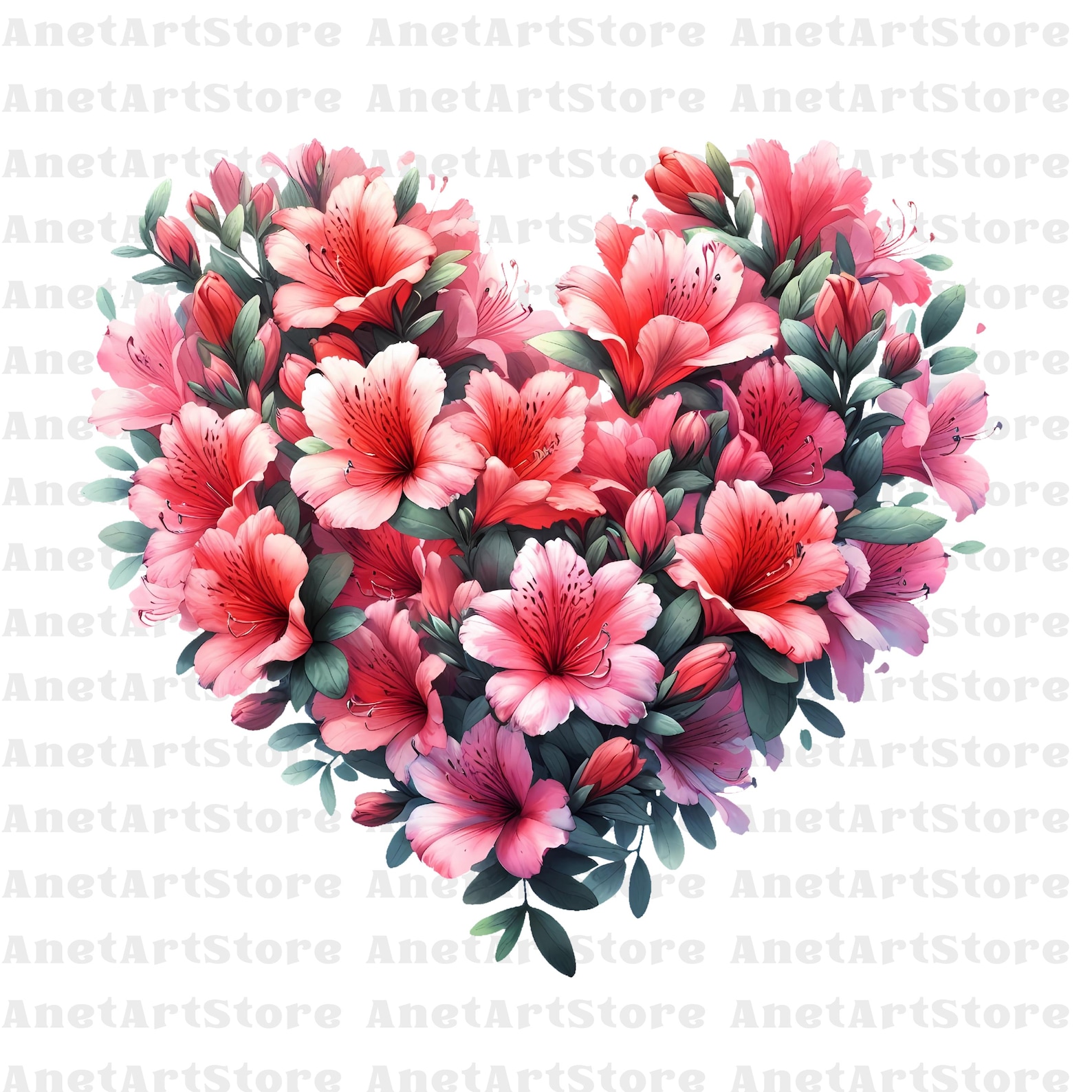 Hearts Clipart Valentine's Day Clipart Flowers Clipart Floral Clipart ...