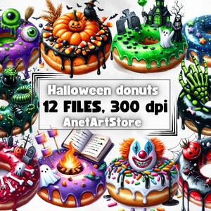 Donut Clipart, Halloween Donut Png, Spooky Clipart, Donuts Clipart ...