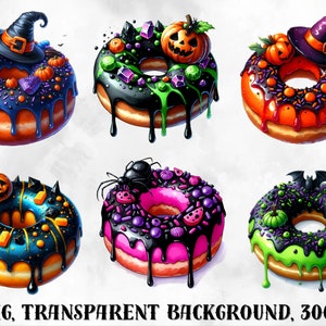 Donut Clipart, Halloween Donut Png, Spooky Clipart, Donuts Clipart ...