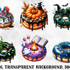 Donut Clipart, Halloween Donut Png, Spooky Clipart, Donuts Clipart ...