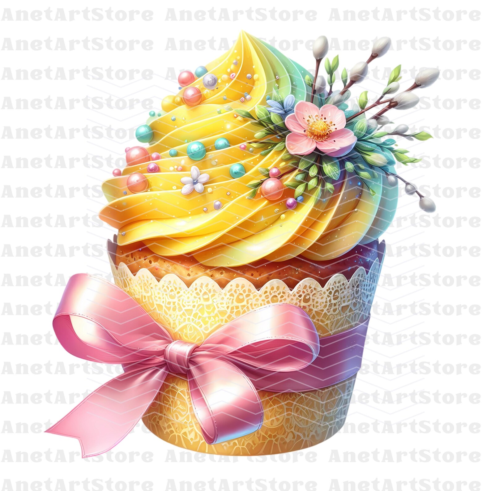 Easter Cupcake Clipart, Easter Egg Clip Art, Easter Sublimation, Easter ...