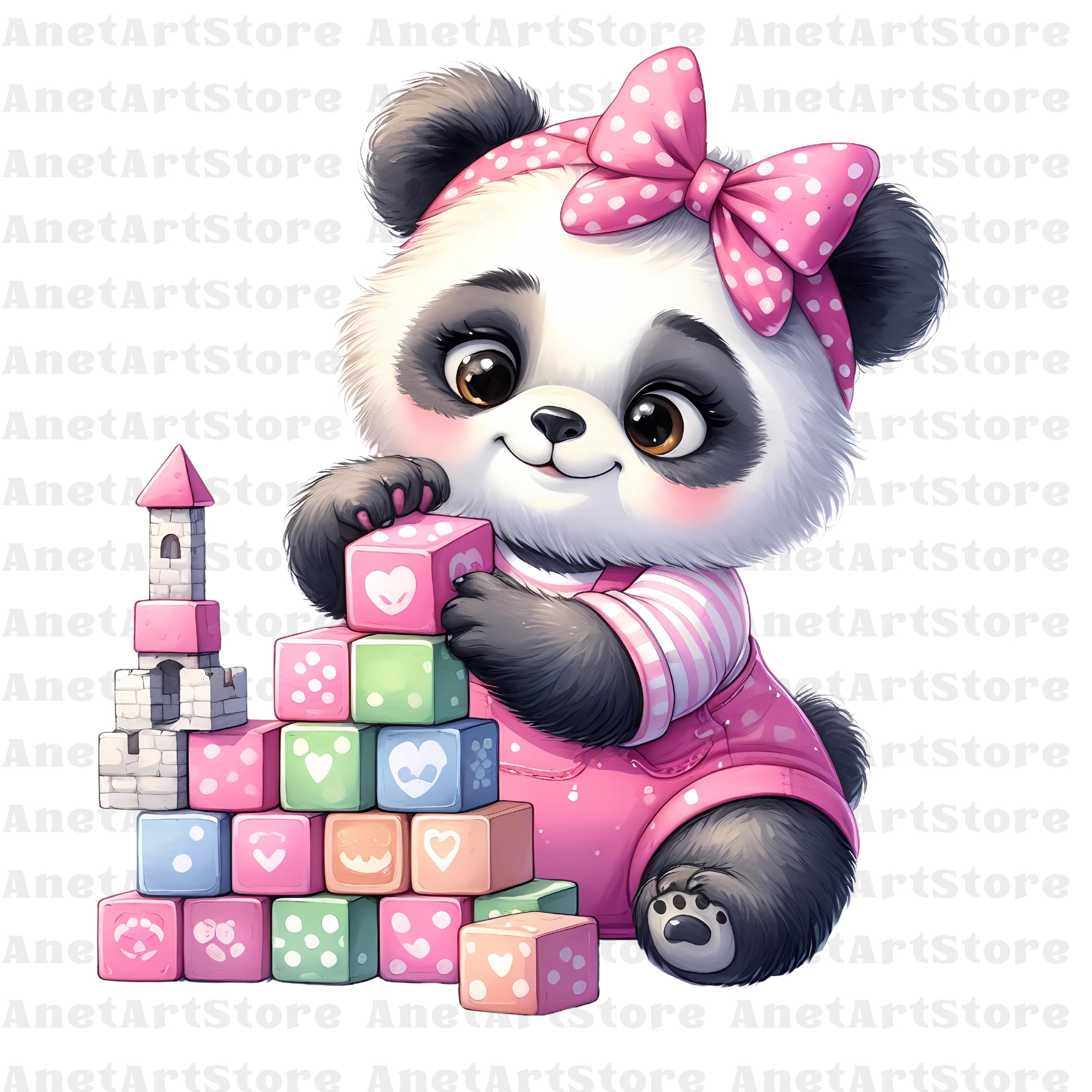 Panda Clipart, Cute Baby Girl Panda Png, Little Pandas Clip Art, Panda ...