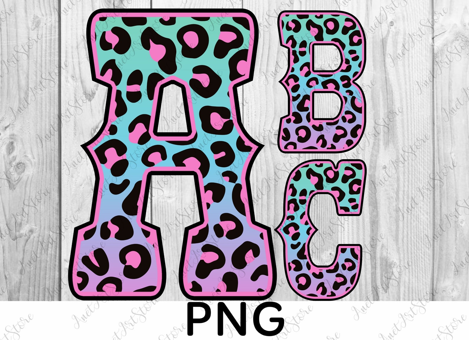Colorful Leopard Alphabet PNG Rainbow Letters Png Alphabet - Etsy