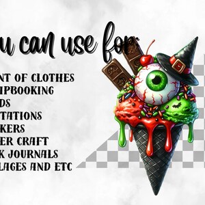 Ice Cream Clipart, Halloween Ice Cream Png, Spooky Clipart, Ice-cream ...