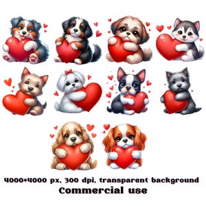 Dog Clipart Puppy Clipart Valentine Clipart Puppy Love Clipart Dog ...