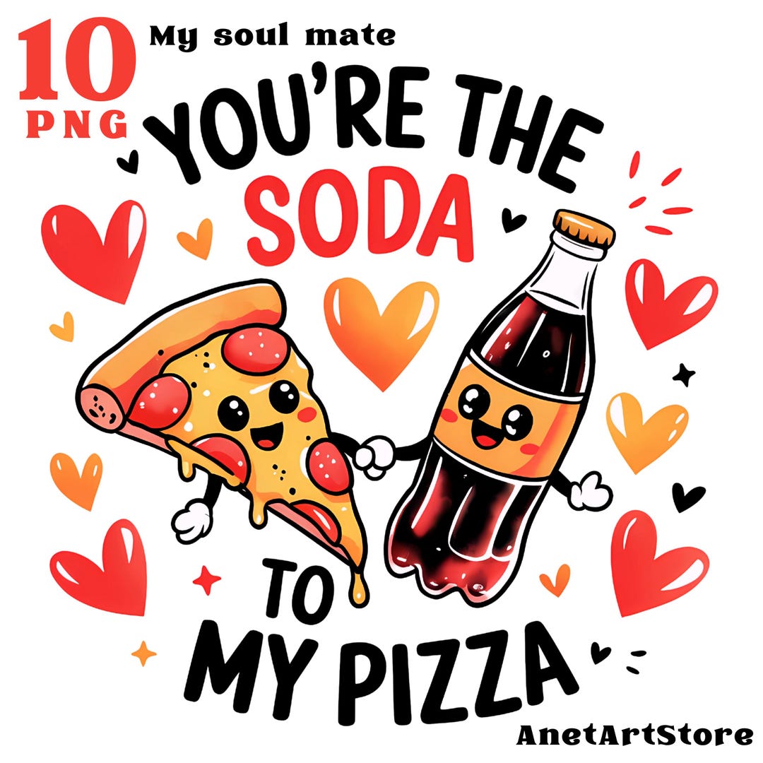 Food Pair Funny Valentine Clipart Valentine's Day Illustration Smile ...