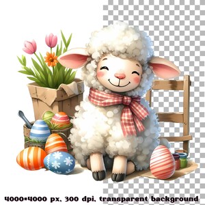 Easter Clipart Png, Easter Sheep Clip Art, Easter Sublimation, Easter ...
