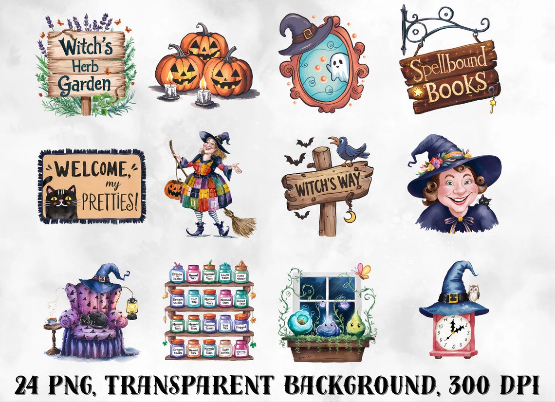 Halloween Clipart, Funny Halloween Png, Spooky Clipart, Cute Halloween ...