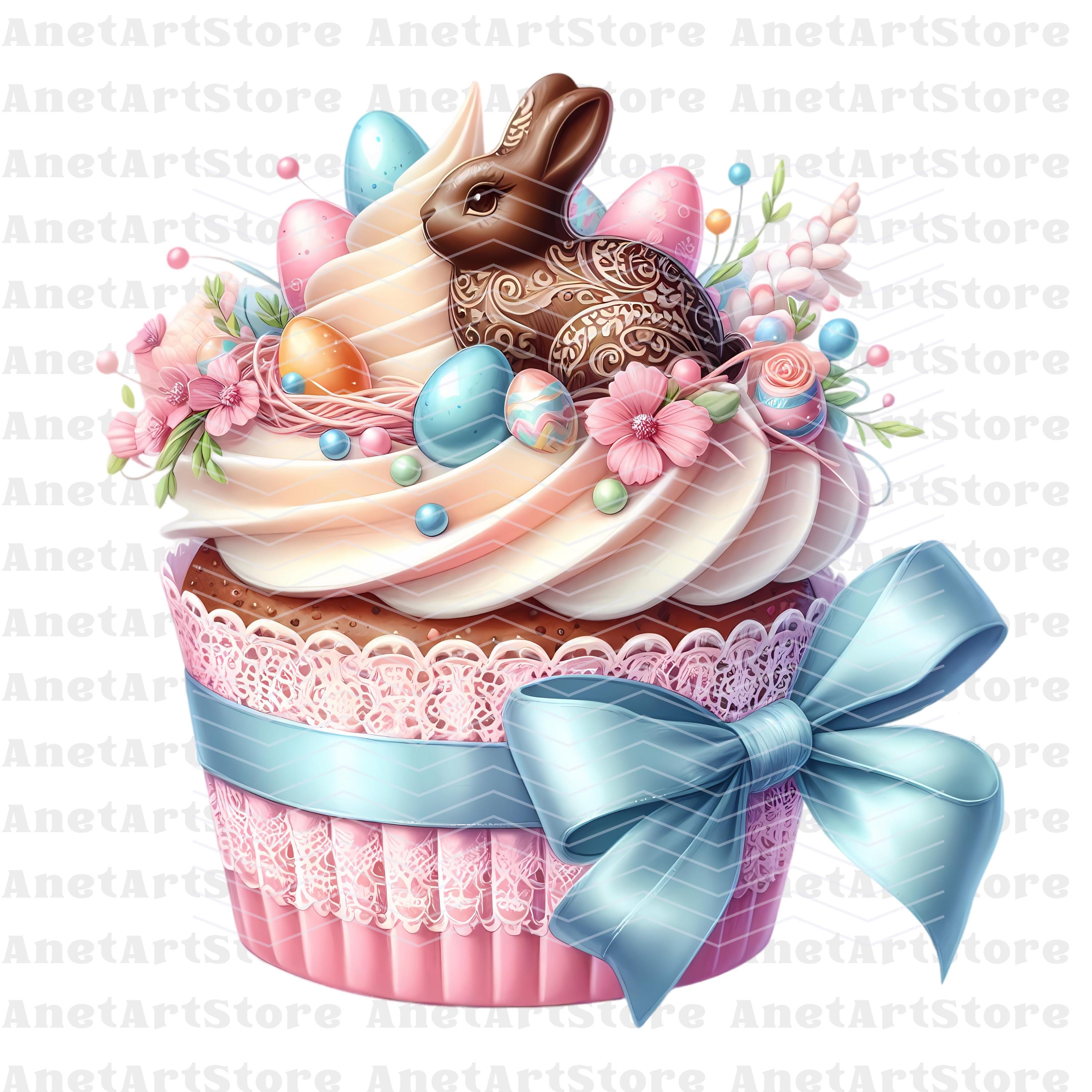 Easter Cupcake Clipart, Easter Egg Clip Art, Easter Sublimation, Easter ...