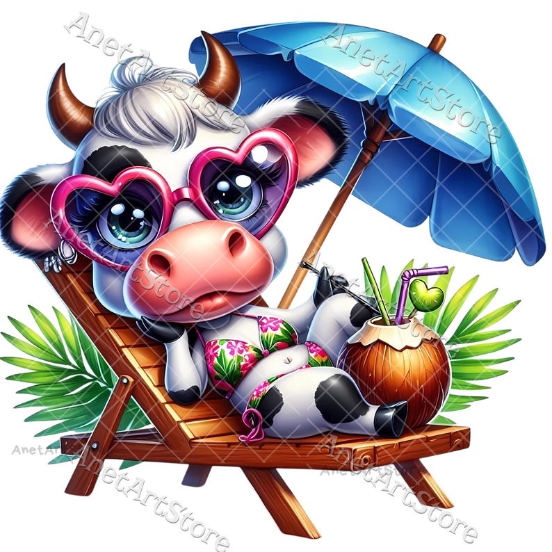 Cow Clipart, Cows Clipart, Cow Png, Funny Cow Clip Art, Tropical ...