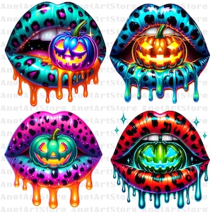 Lips Clipart, Spooky Lips, Halloween Clipart, Halloween Lips, Glossy ...
