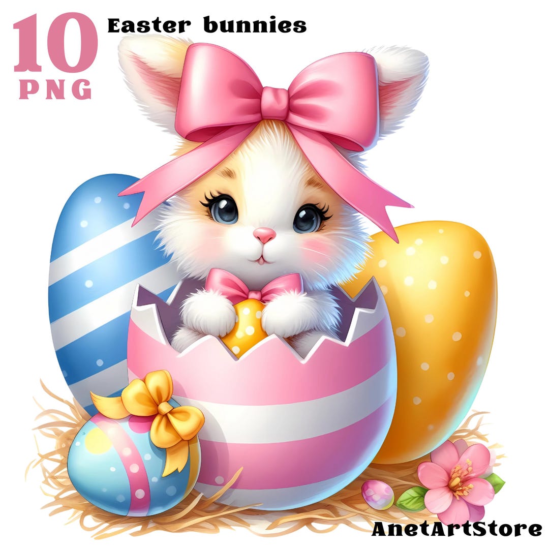Easter Bunny Clipart, Easter Egg Clipart, Easter Sublimation, Easter ...