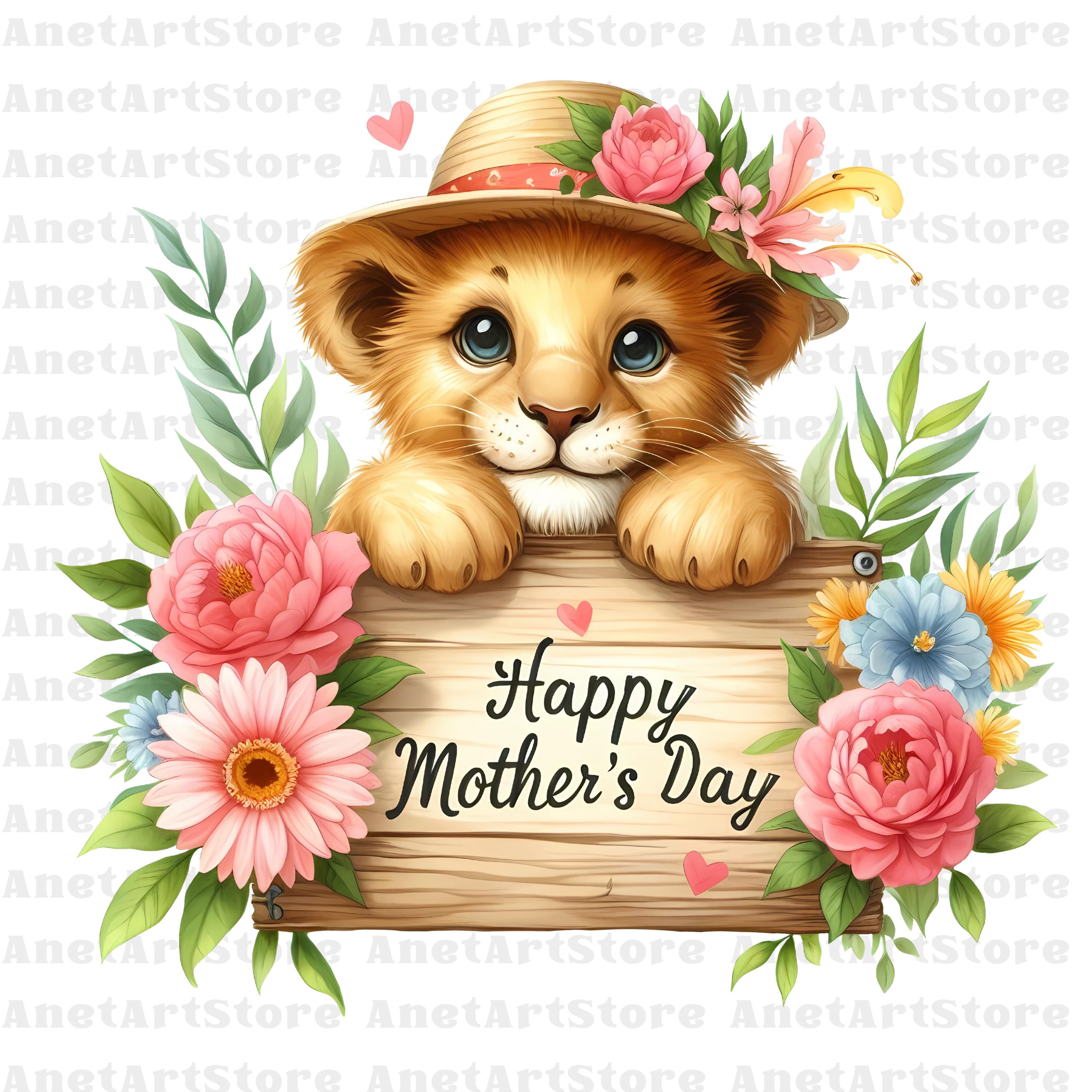 Mothers Day Clipart, Happy Mother's Day, Mama and Baby Clipart, Love ...