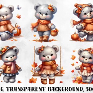 Bear Clip Art, Cute Bears Clipart, Halloween Clipart, Halloween ...