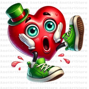 Heart Clipart Funny Valentine Clipart Valentine's Day Illustration ...