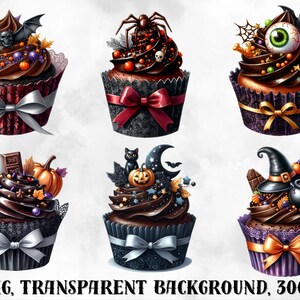 Cupcake Clipart, Halloween Cupcake Png, Spooky Clipart, Bakery Clipart ...
