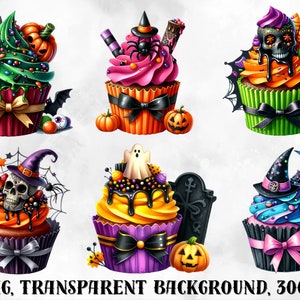 Cupcake Clipart, Halloween Cupcake Png, Spooky Clipart, Bakery Clipart ...