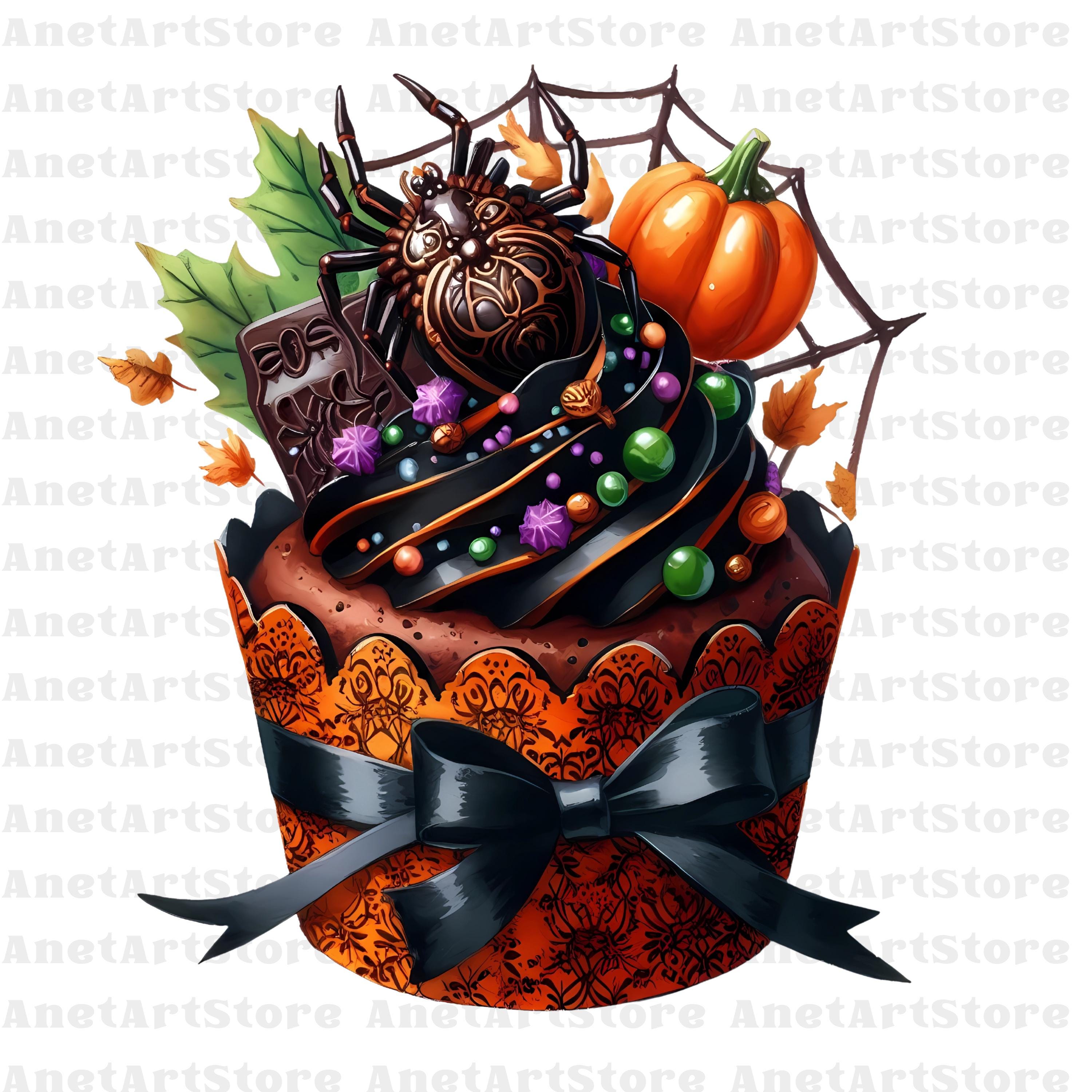 Cupcake Clipart, Halloween Cupcake Png, Spooky Clipart, Bakery Clipart ...