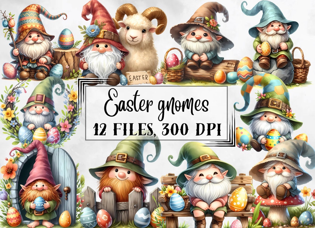 Gnomes Clipart, Easter Gnomes Clip Art, Easter Day, Easter Clip Art, B ...