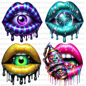 Lips Clipart, Spooky Lips, Halloween Clipart, Halloween Lips, Glossy ...